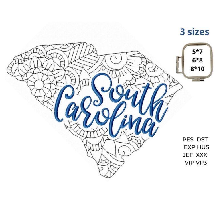 South Carolina embroidery design - Lace Art Designs | Machine ...